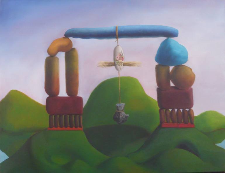 Contemplating the Monument Painting by Nicholas Denney | Saatchi Art