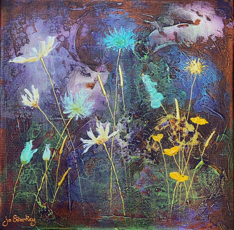 'Night Flowers' Painting by Jo Starkey | Saatchi Art Singapore