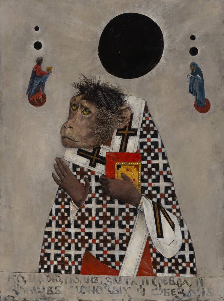 Bonnet Macaque Painting by Sergey Dyomin | Saatchi Art