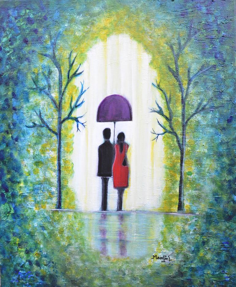 Summer Romance abstract landscape giftart Painting by Manjiri Kanvinde ...