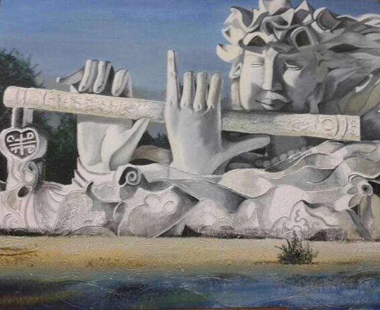 Krishna- The Hindu Deity Painting by Ashima Abhaya | Saatchi Art