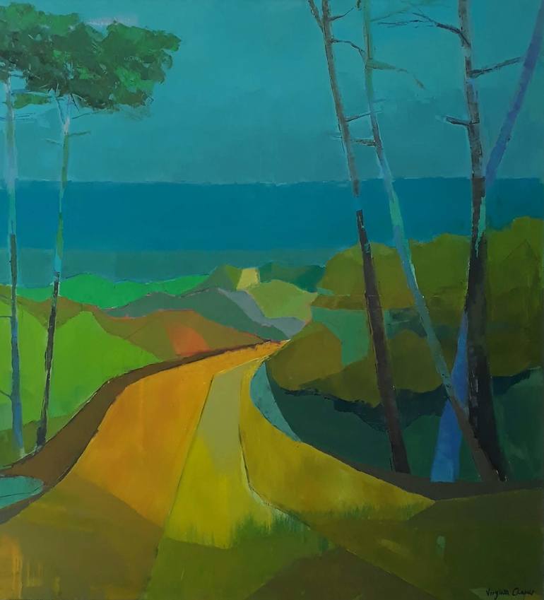 On the road to sea Painting by Virginia Chapuis | Saatchi Art