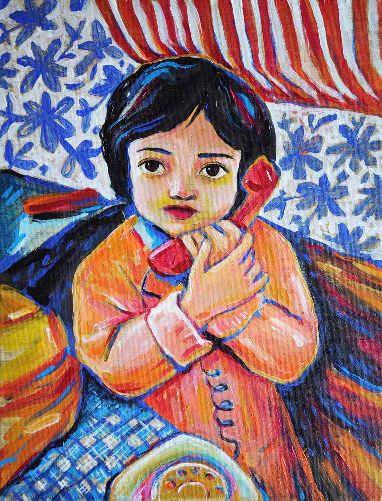 HELLO DADDY! Painting by Liubov Kvashnina | Saatchi Art