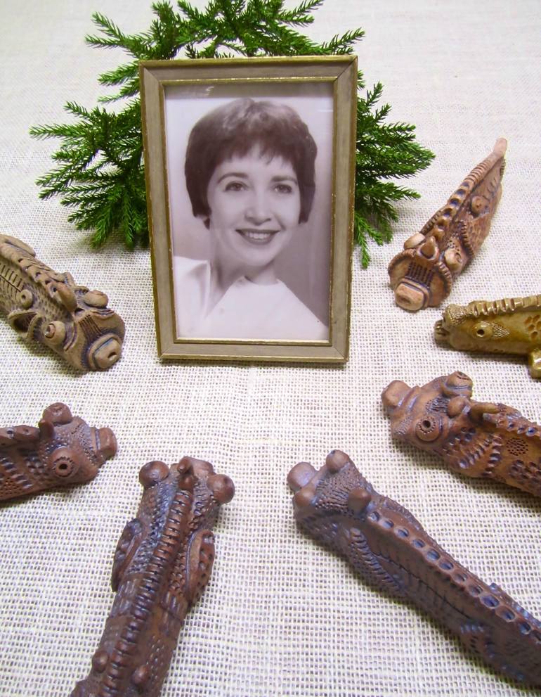 Artist surrounded by her whistles Sculpture by Shirlee Frank | Saatchi Art