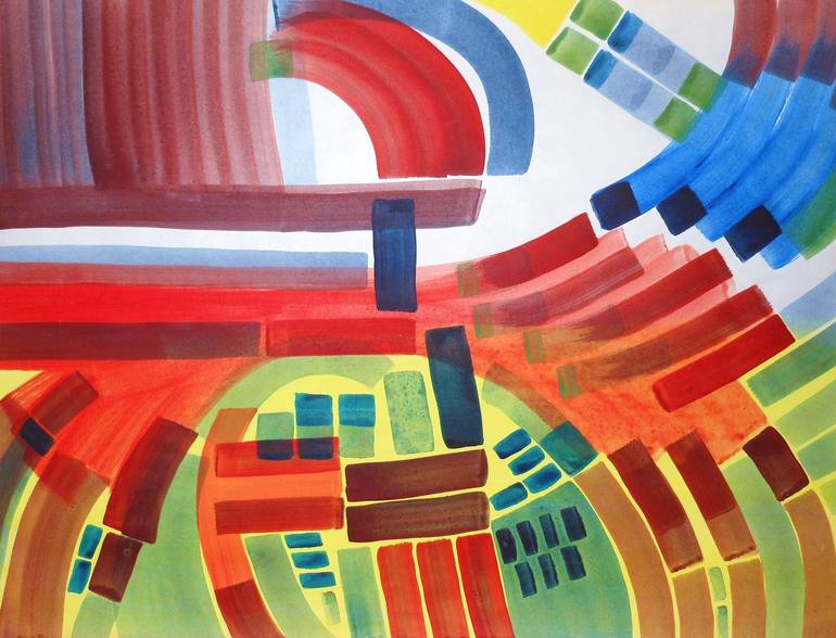 Bold aerial Painting by Shirlee Frank | Saatchi Art