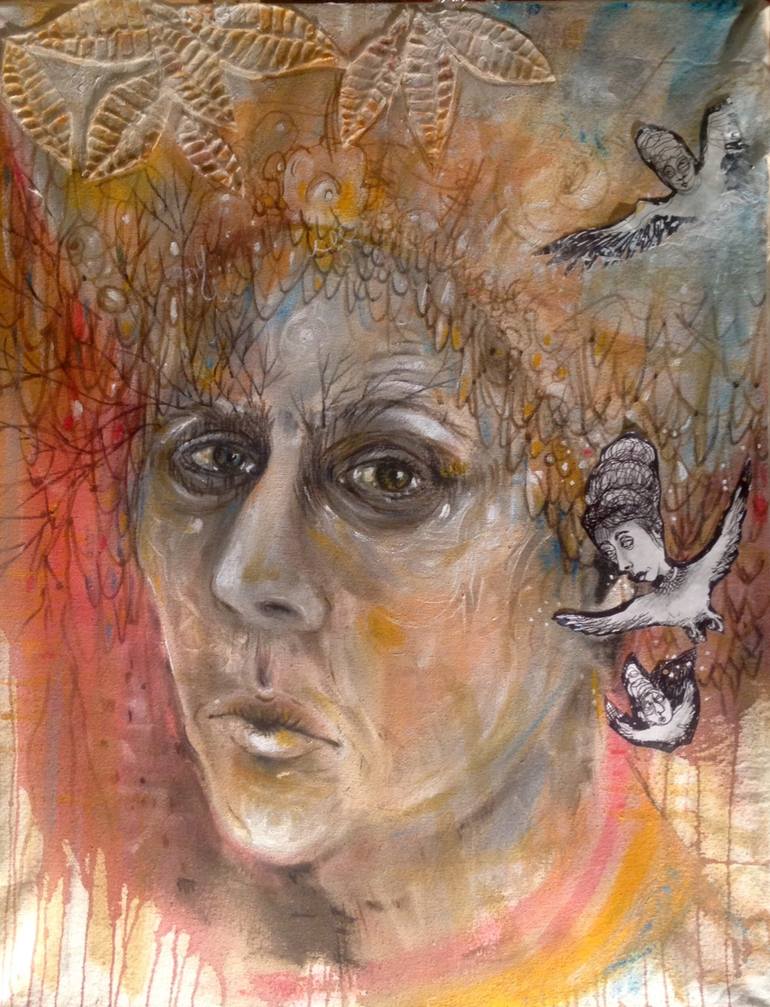 A Little Bird Told Me Painting by Jennifer Gillia Cutshall | Saatchi Art