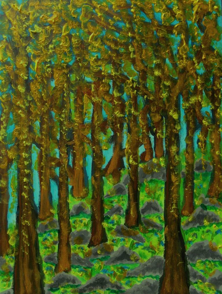 Bluebells in Laburnum Foret Painting by George Hunter | Saatchi Art