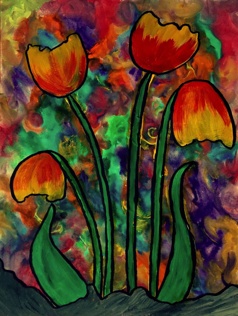 Viking Tulips Painting by George Hunter | Saatchi Art