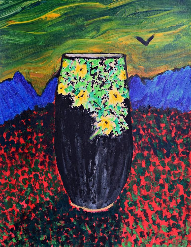 Vase Sculpture in Landscape Painting by George Hunter | Saatchi Art
