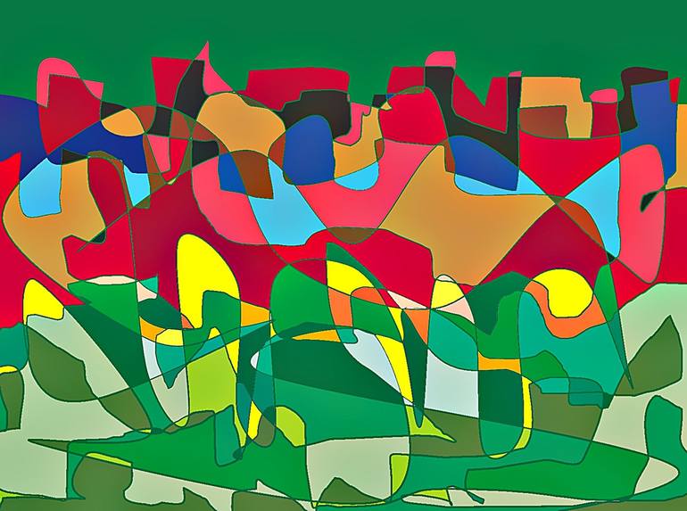 Tessellated Landscape Drawing by George Hunter | Saatchi Art