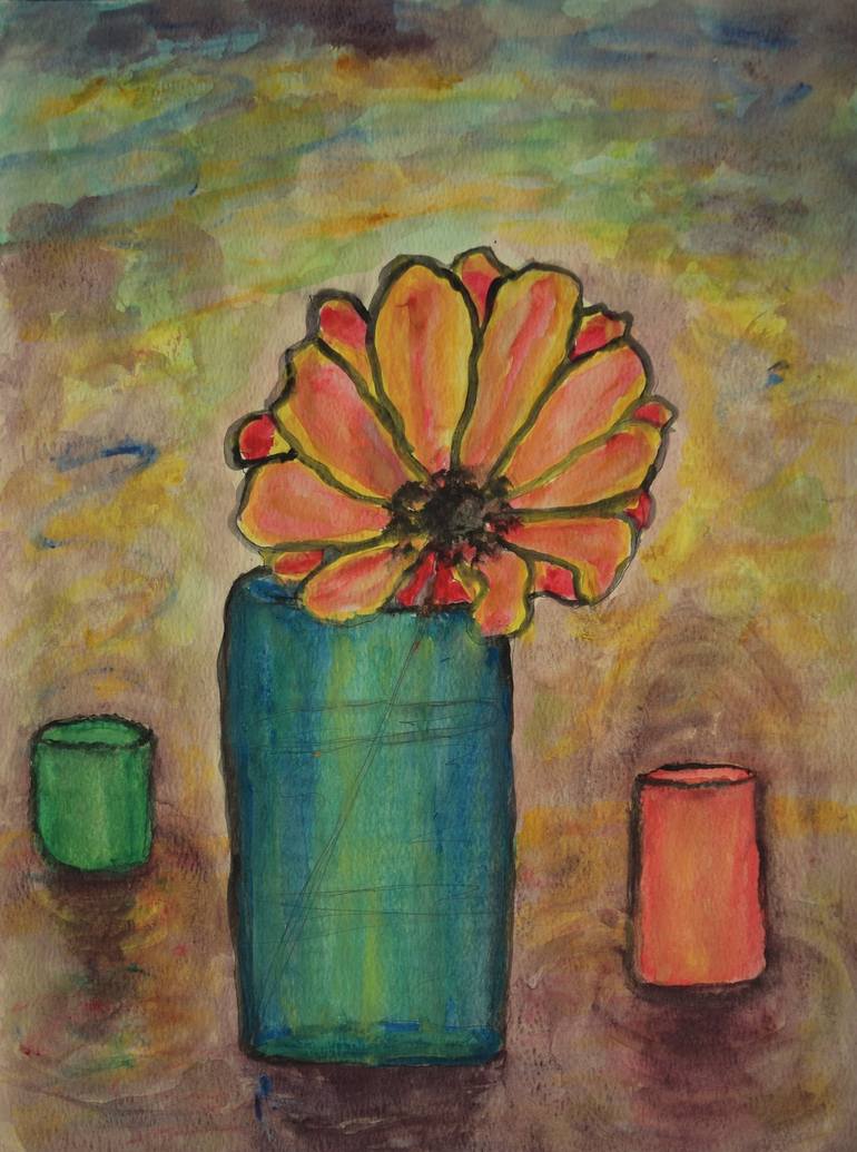 Flower in tumbler Painting by George Hunter | Saatchi Art