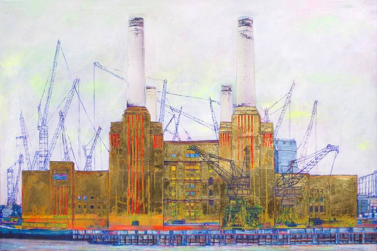 Battersea Power Station Painting by Jacqui Harrison | Saatchi Art