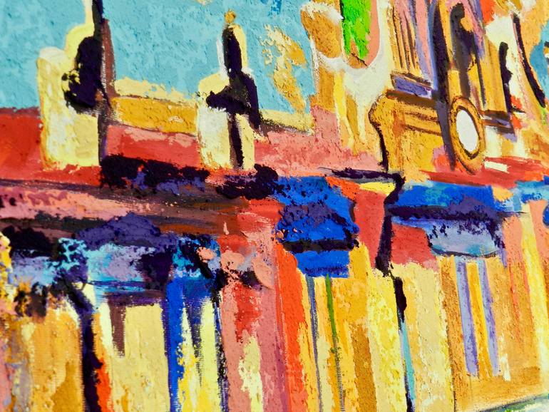 Lluvia en la Plaza Painting by Maite Rodriguez | Saatchi Art