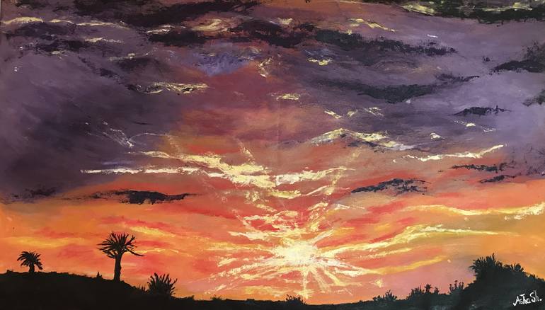 Sun rise Painting by Asha Sharma | Saatchi Art