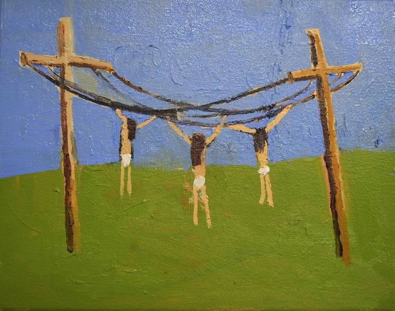 JESUS TRAP Painting by jonathan langfield | Saatchi Art