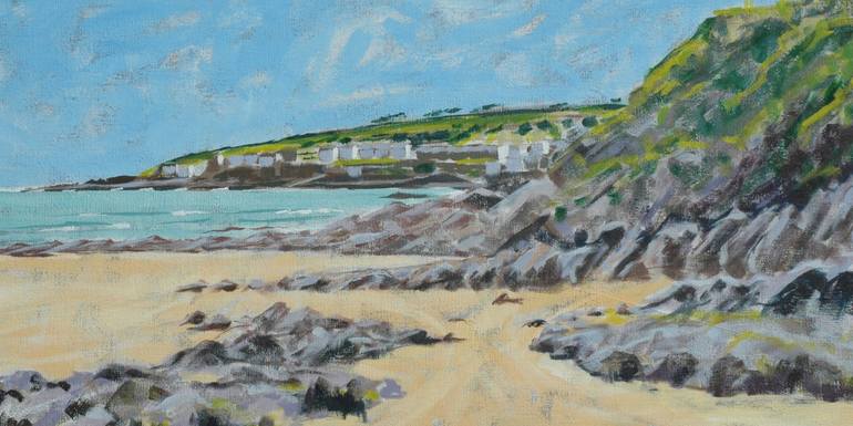 Portscatho From Porthcurnick Painting by Alex Simmons | Saatchi Art
