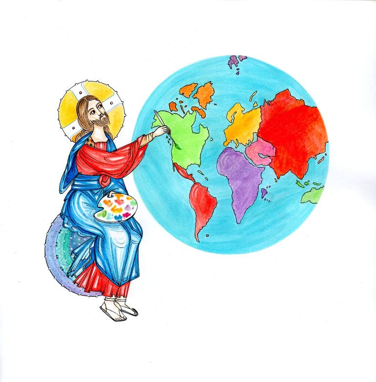 Creation of World Painting by Sara Ilic | Saatchi Art