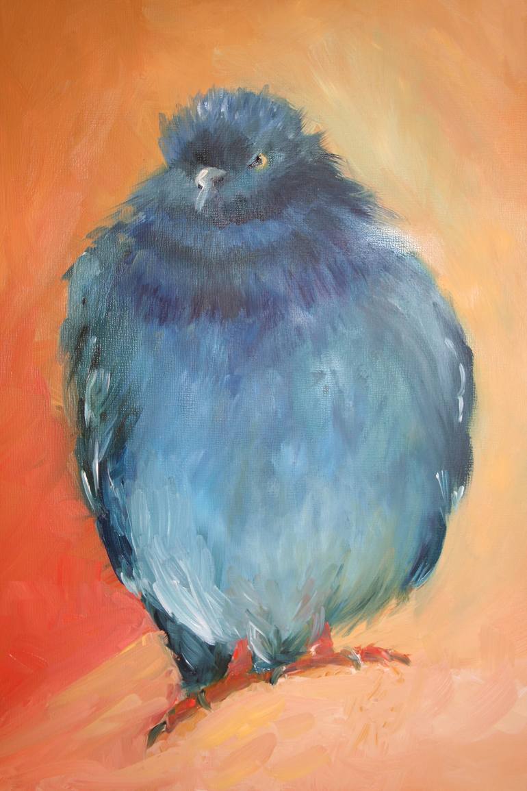 Fat Pigeon Painting by Katie Elliott | Saatchi Art