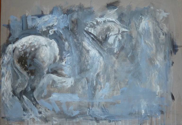 Dapple Horse Study - side view Painting by Mandy Racine | Saatchi Art