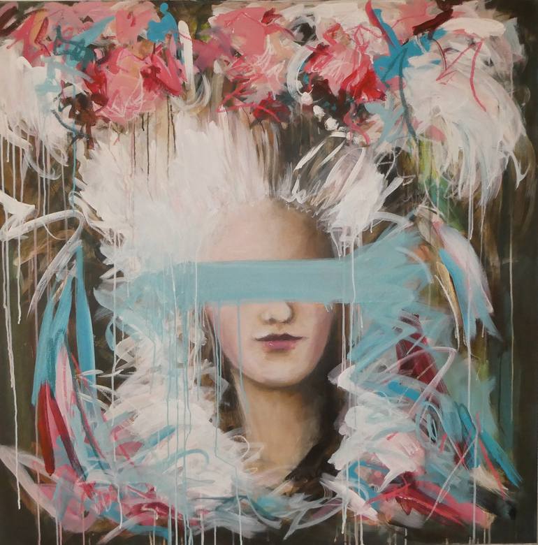 'Marie en Rose 2' Commission Painting by Mandy Racine | Saatchi Art