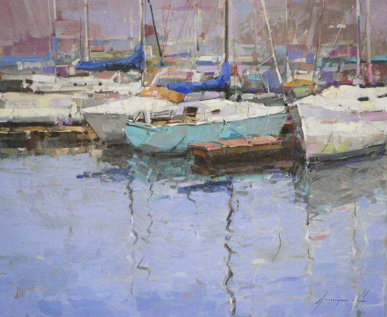 Marina Del Ray Harbor Original oil painting on canvas One of a kind ...