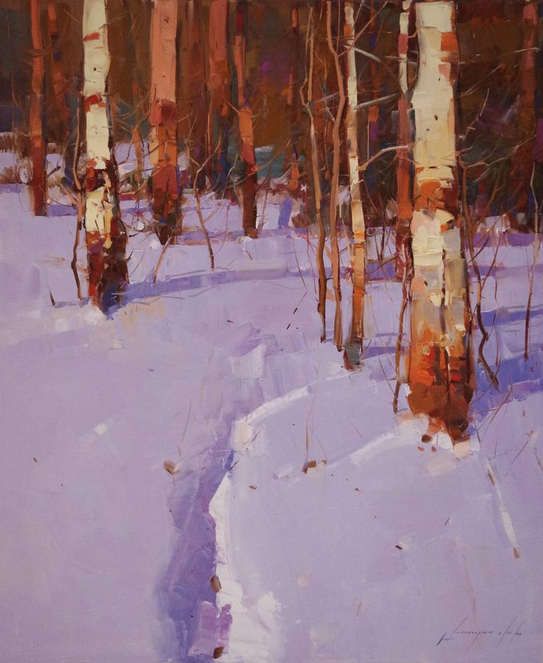Birches Trees Original oil Painting on Canvas Hand Painted Traditional ...