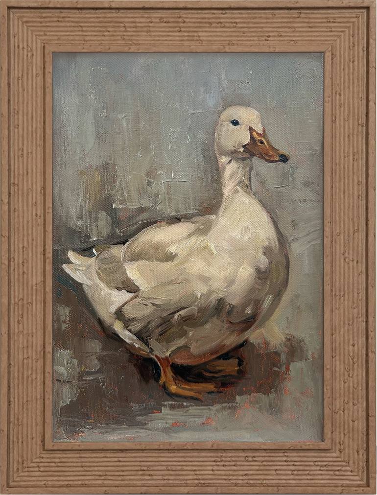 White duck Painting by Julia Bilenko | Saatchi Art