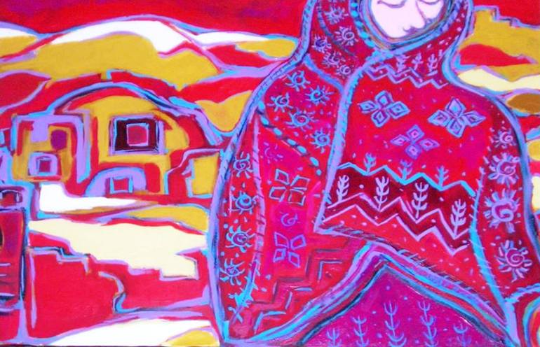 Afghan Woman 3 -SOLD Painting by Ingrid April | Saatchi Art