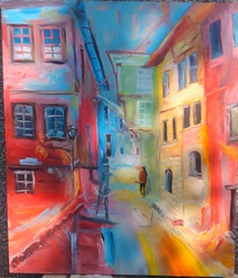 street in Ohrid Painting by toni trajkoski | Saatchi Art