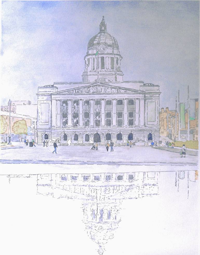 Old Market Square, Nottingham Painting by Andy Stanley | Saatchi Art