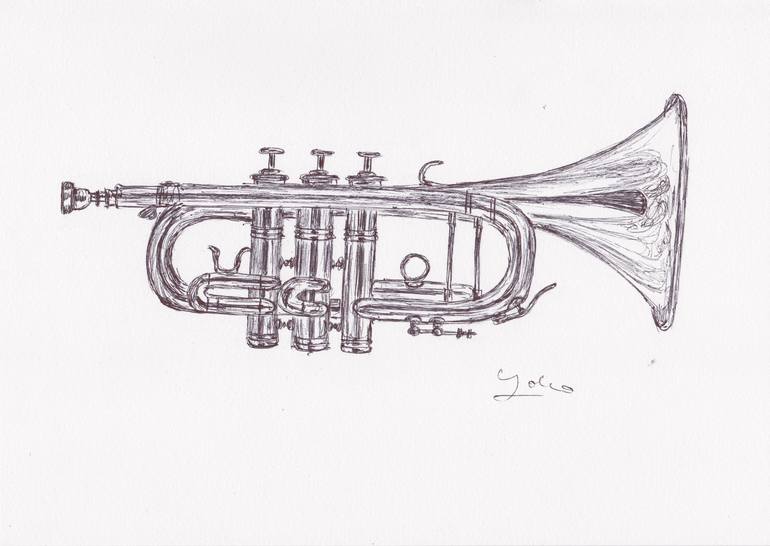 Ballpen Jazz Instrument 9 Drawing by Ballpointpen Illustrator | Saatchi Art