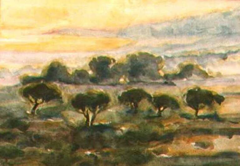 Olive-trees, Rethymnon Painting by Bertil Wivhammar | Saatchi Art