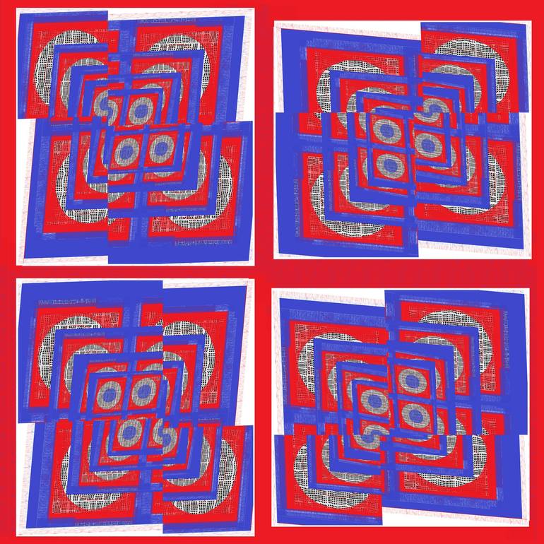 Red No 4 Skewed 4x Painting by Heather Bolton | Saatchi Art