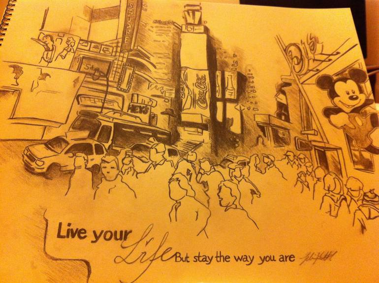 Big City Life Drawing by Selina Mottl | Saatchi Art