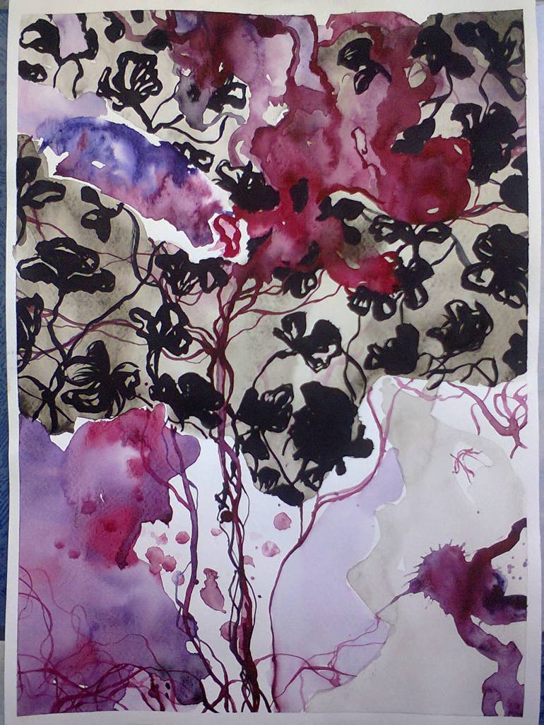 withered violets Painting by Andreea Istrate | Saatchi Art