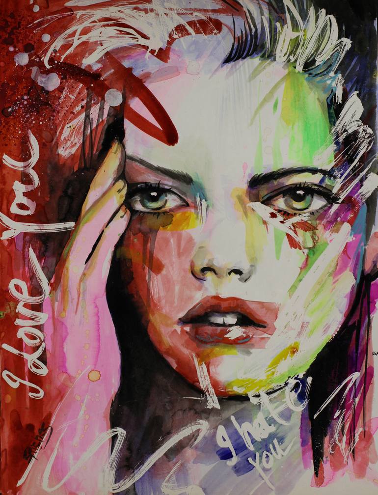 I Hate You, I Love You Drawing by Sara Riches | Saatchi Art