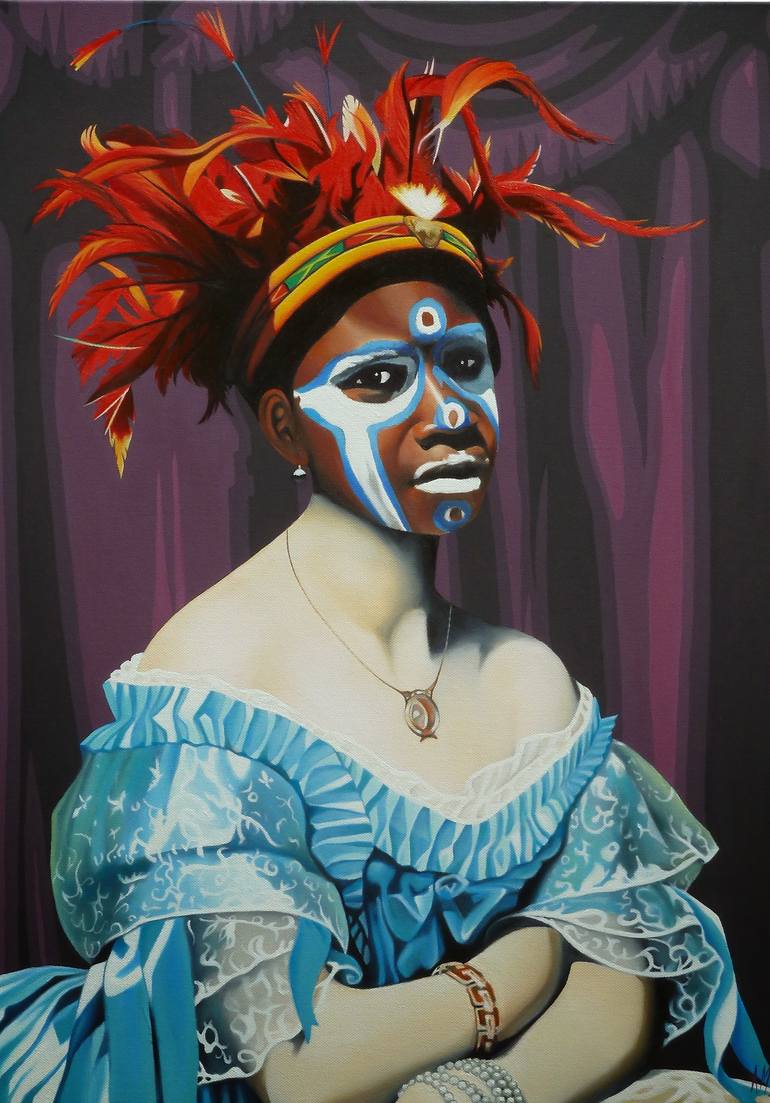 Madame Papou Painting by Alain Magallon | Saatchi Art