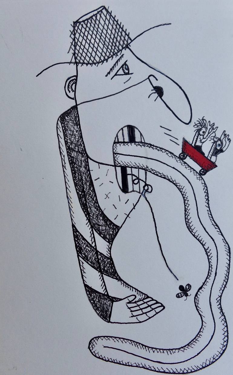 A Whiplash Smile(?) Drawing by Daniel Genova | Saatchi Art