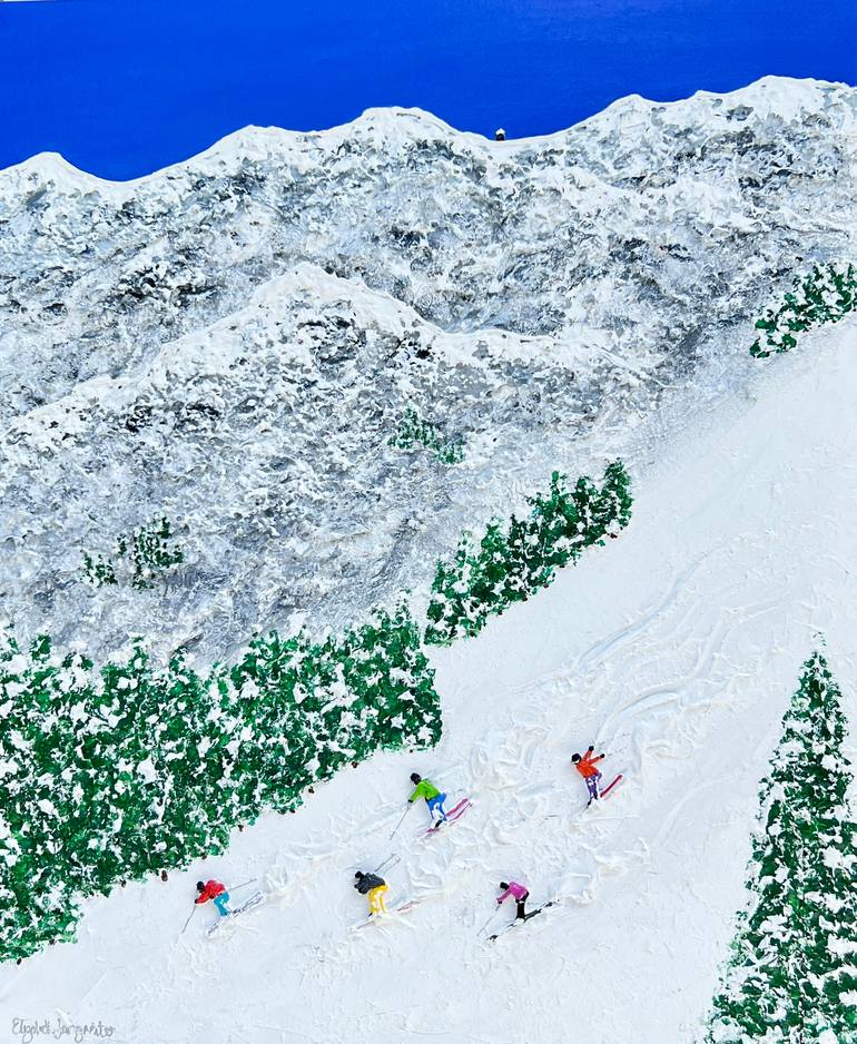 Mountain Bliss Painting by Elizabeth Langreiter | Saatchi Art