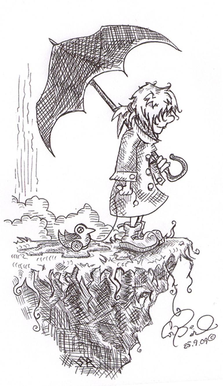 A Friend for the End of the World Drawing by Cory Basil | Saatchi Art