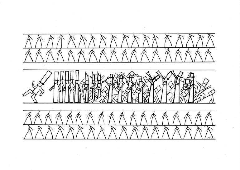 Procession Drawing by Inactive Inactive | Saatchi Art