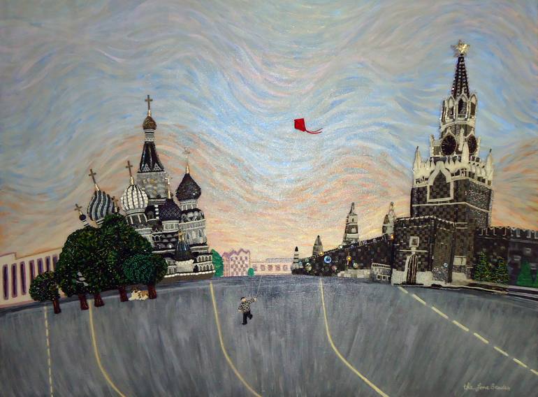 Red Square Painting by The Lone Beader | Saatchi Art
