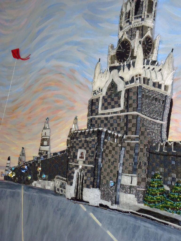 Red Square Painting by The Lone Beader | Saatchi Art