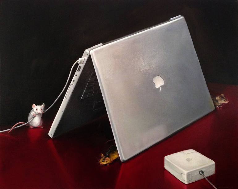 iMac and Mice Painting by Mariya Slonim | Saatchi Art