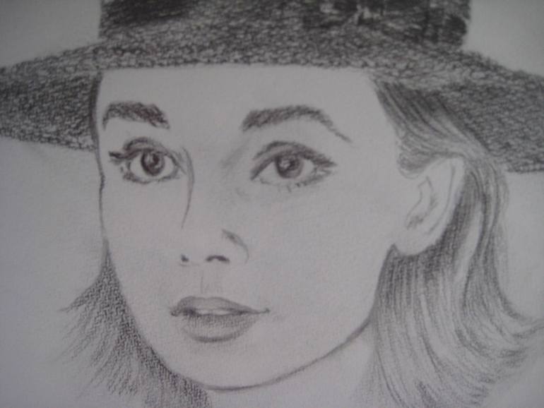Girl in a Black Straw Hat Drawing by gaynor lester | Saatchi Art