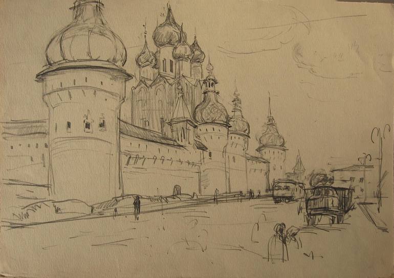 Russian Church Complex Drawing by Hrayr Karapetyan | Saatchi Art