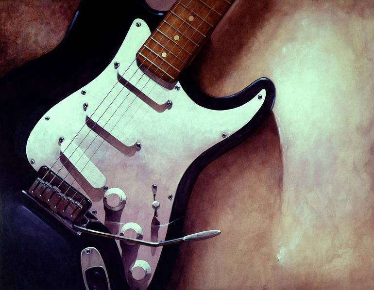 dan's guitar Painting by greg loudon | Saatchi Art