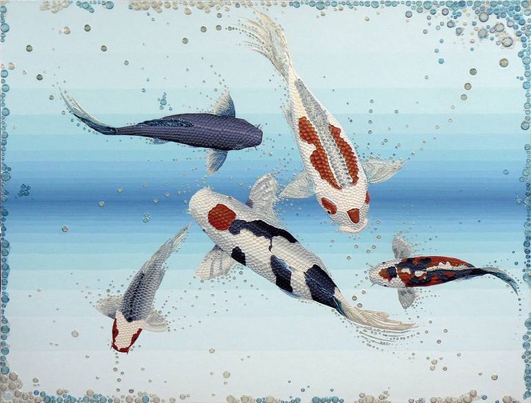 Free Fall Fish Painting by Gail Troth | Saatchi Art