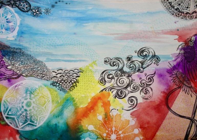 It's a Beautiful World Drawing by Angie Noon | Saatchi Art