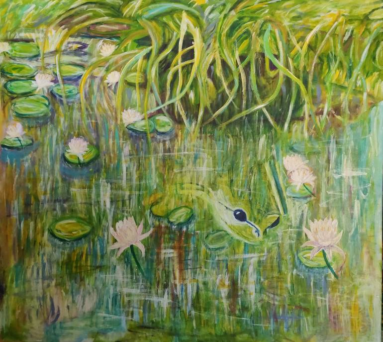 Monet to Frog 2 Painting by Cate Chappell | Saatchi Art